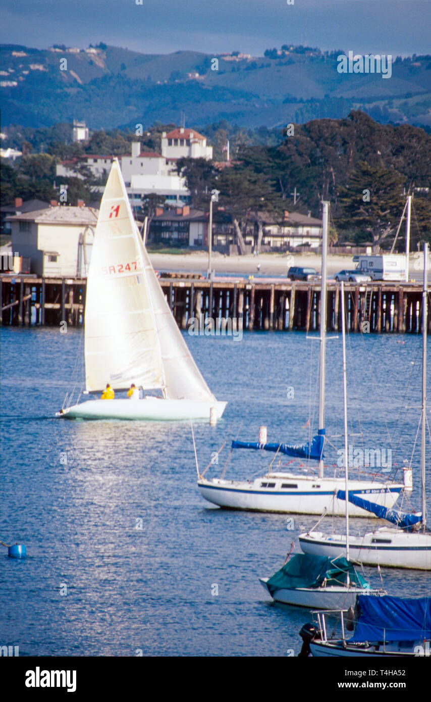 Marina sailboat view from monterey bay recreational trail ca037 hi-res ...