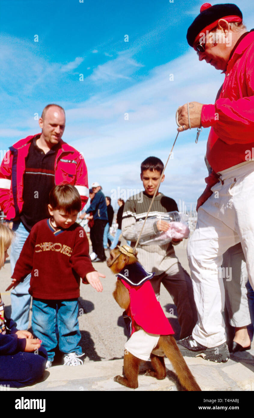 Monterey California,Fishermans Wharf,organ grinder monkey monkeys CA082 ...