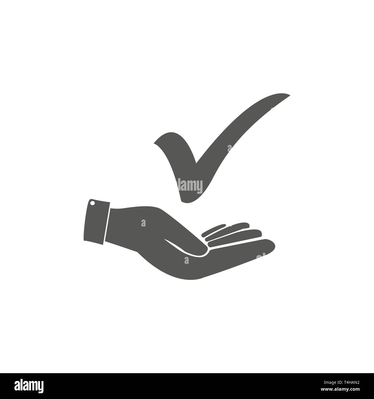 Checkmark On Hand Icon Vector Illustration. Eps10 Stock Vector Image ...