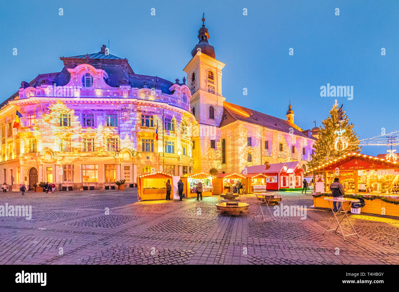 Sibiu Christmas Market, Transylvania, Romania Stock Photo - Alamy