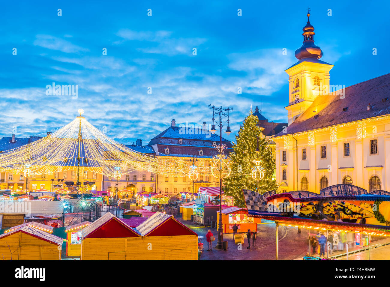 Sibiu Christmas Market, Transylvania, Romania Stock Photo - Alamy