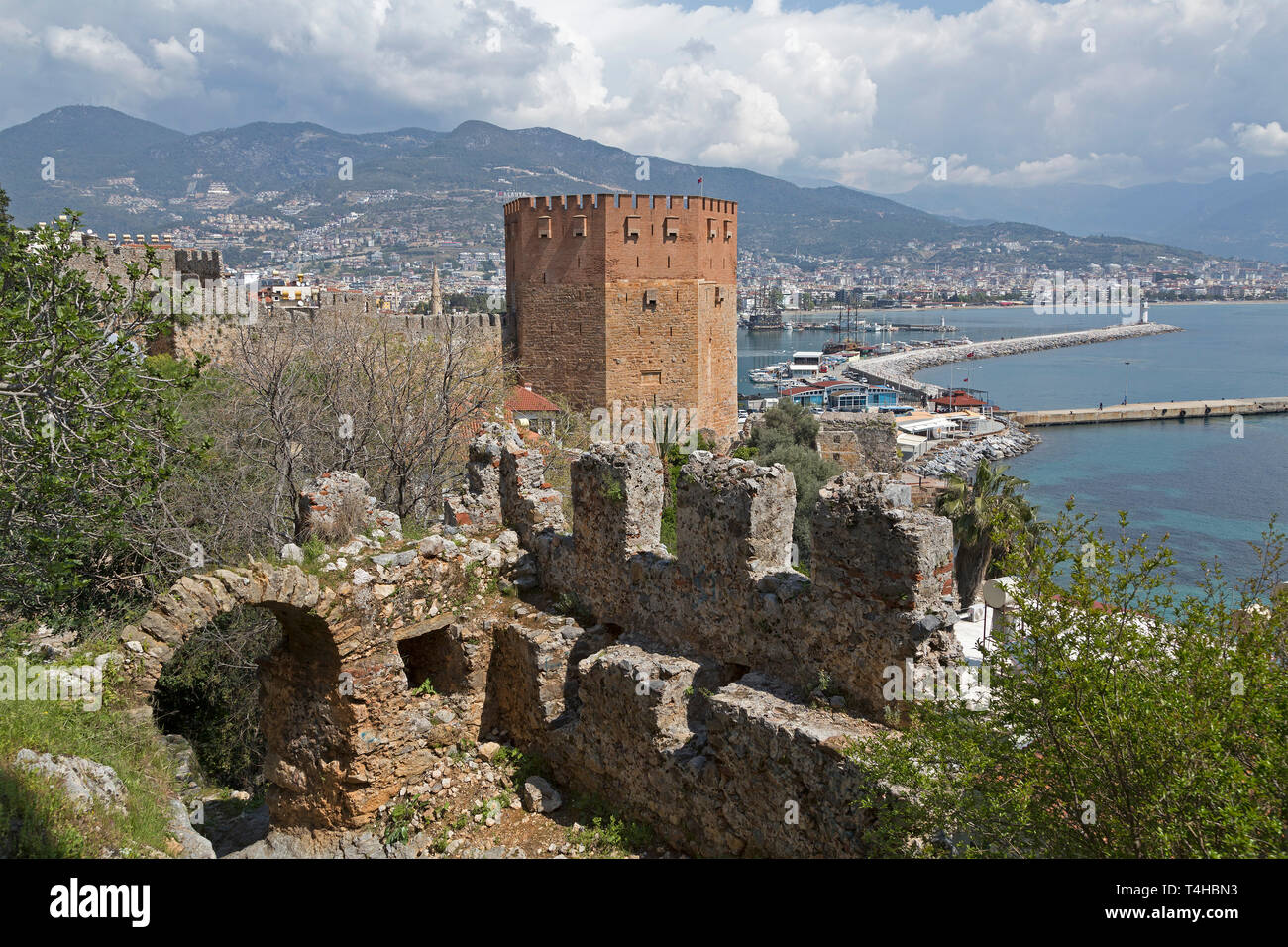 Red Tower, Alanya, Province Antalya, Turkey Stock Photo - Alamy