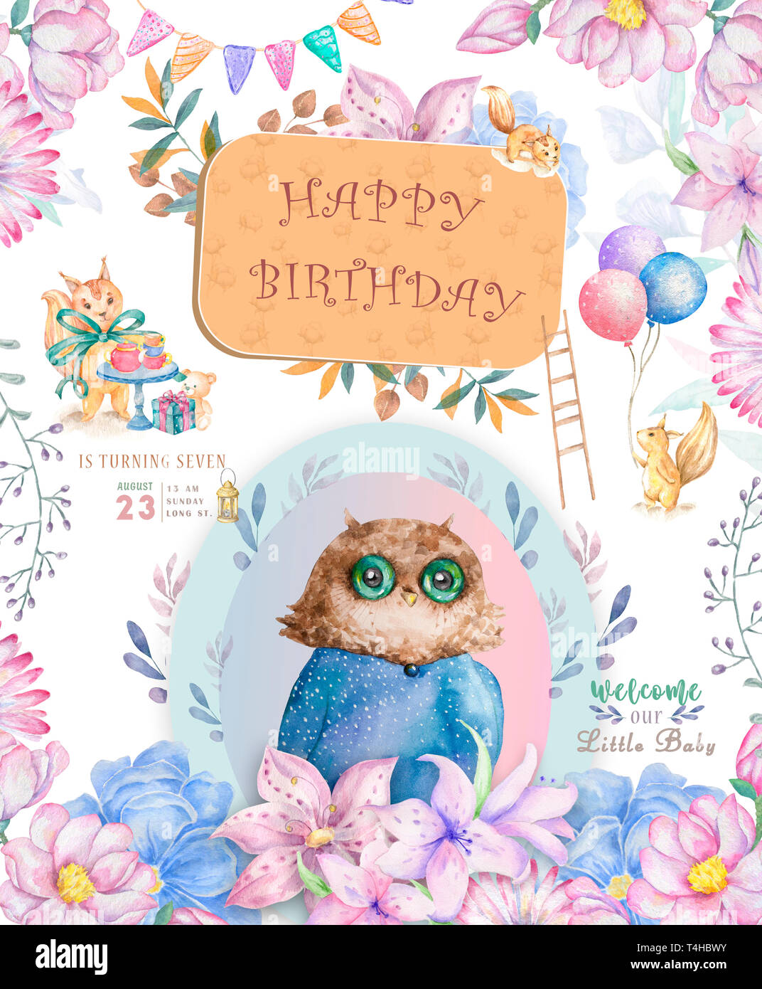 Baby Owl Happy Birthday