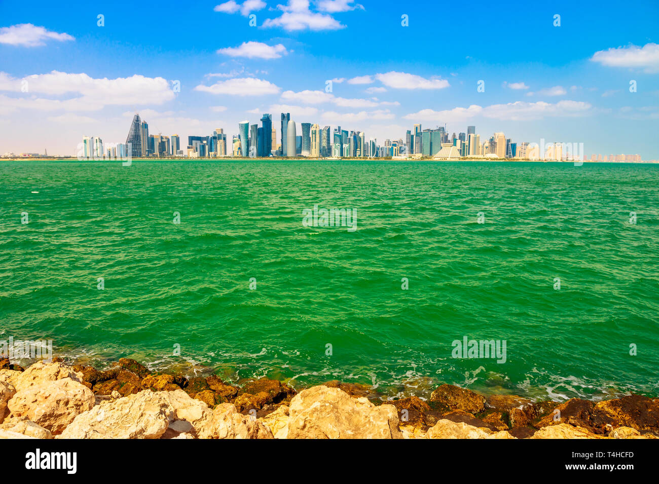 The Capital city of Qatar and Doha Bay from West Mound-Skyline ...