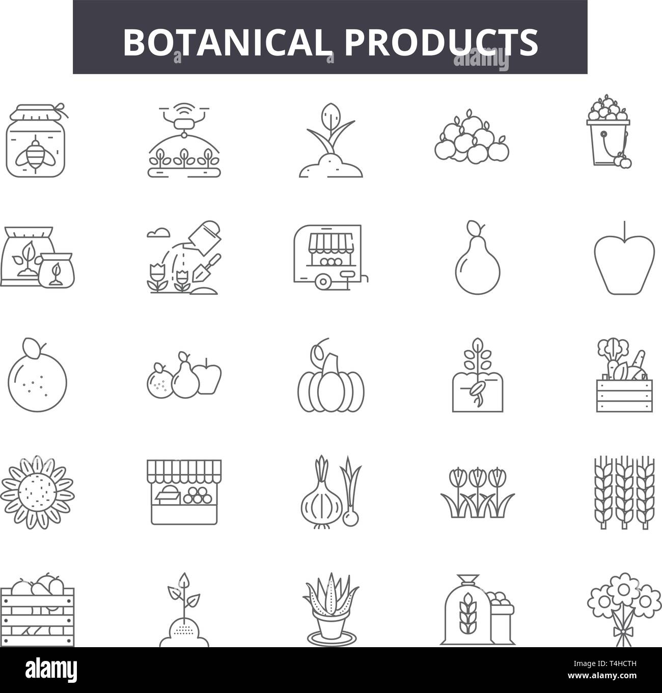 Botanical products line icons, signs set, vector. Botanical products ...