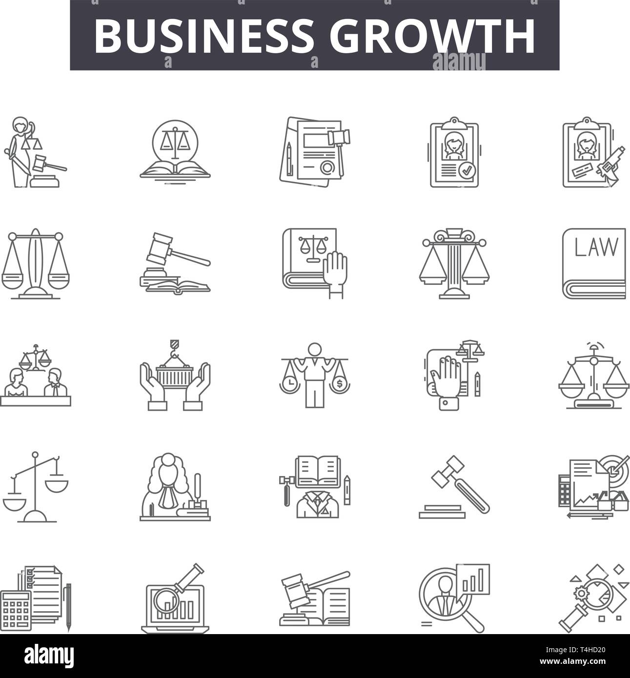 Business law line icons, signs set, vector. Business law outline ...