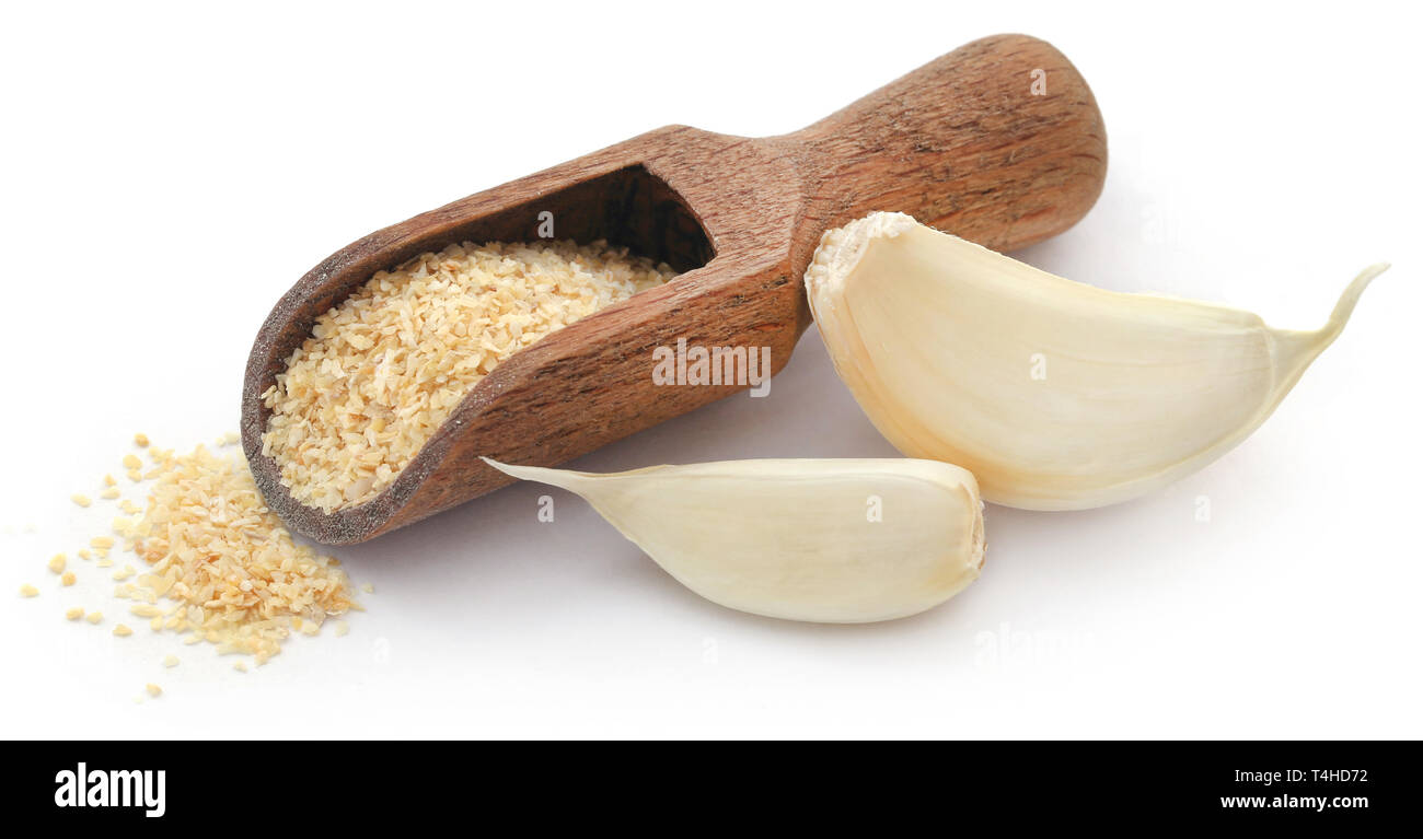 Fresh garlic in wooden Cut Out Stock Images & Pictures - Alamy