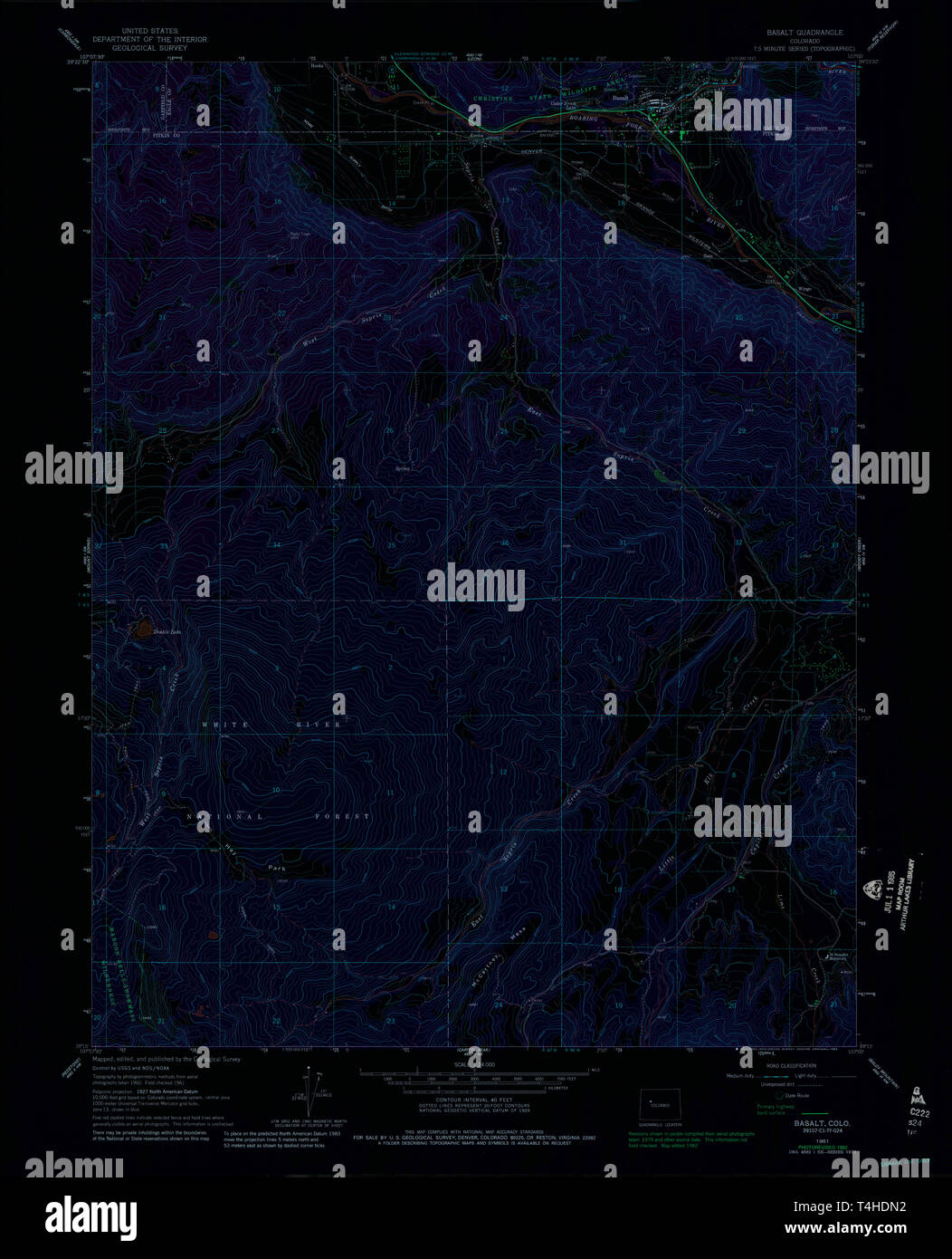 Basalt colorado map hi-res stock photography and images - Alamy