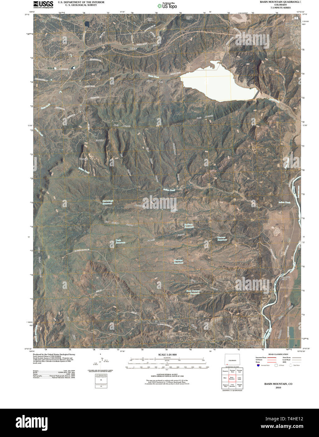 USGS TOPO Map Colorado CO Basin Mountain 20100913 TM Restoration Stock ...