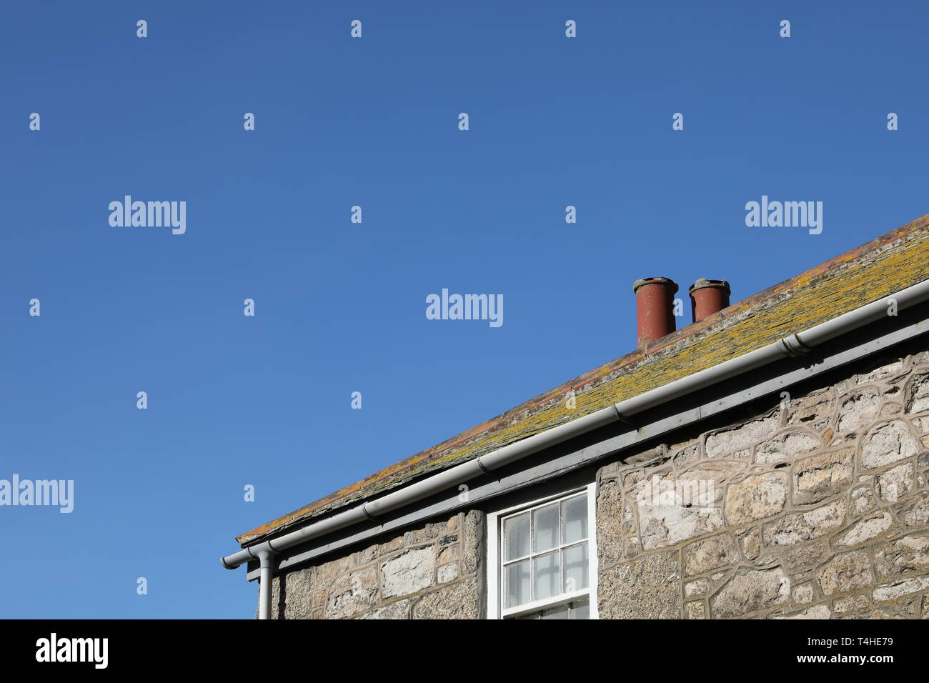 Cornish House Property Roof Blue Sky St. Ives Cornwall Stock Photo - Alamy