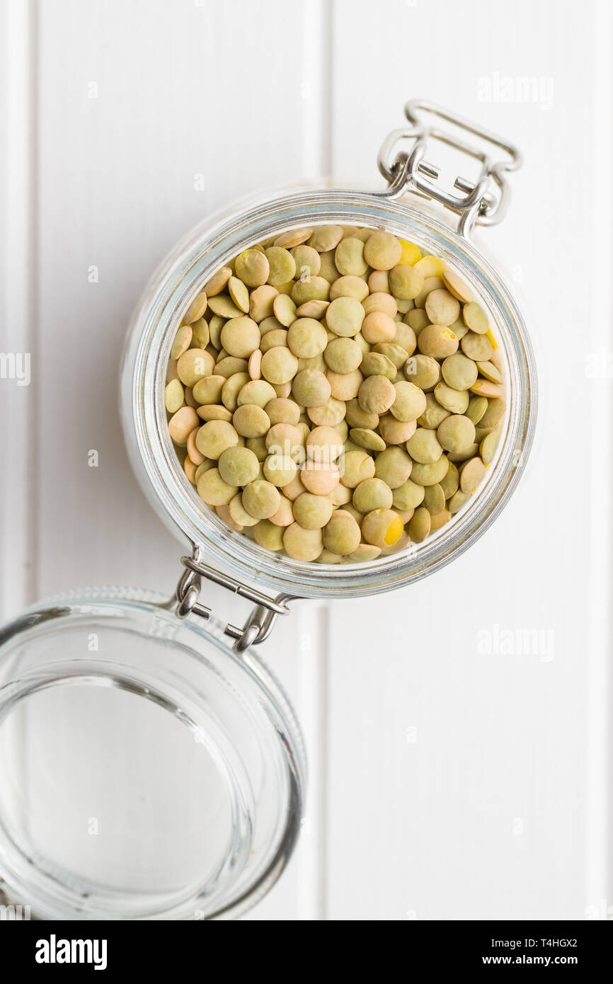 Uncooked dried lentil in jar Stock Photo - Alamy