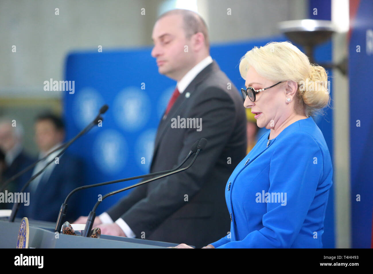 BUCHAREST, ROMANIA - April 15, 2019: Romanian Prime Minister Viorica ...