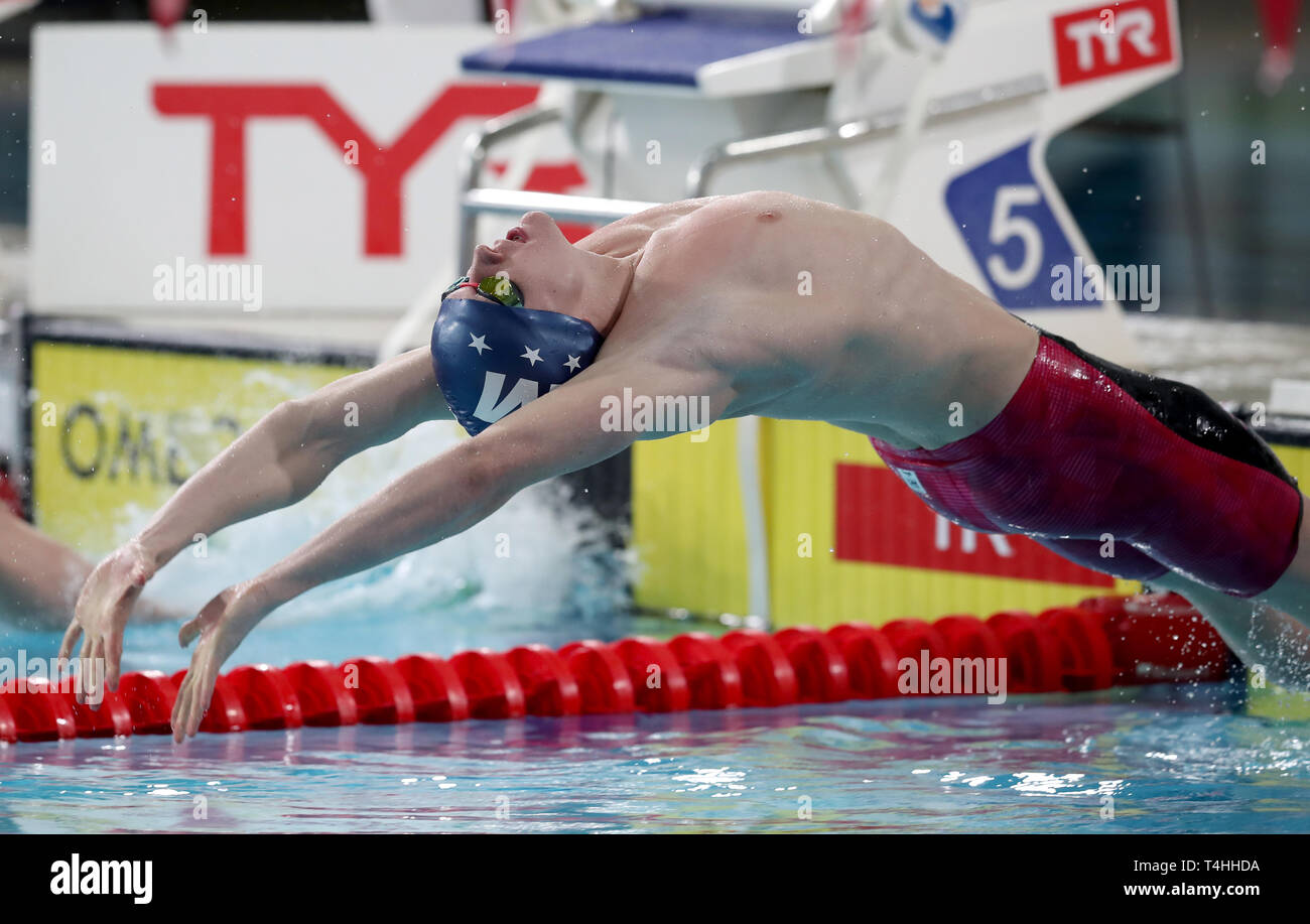 Thomas Howdle in the final of the Men's Open 50m Backstroke during day ...