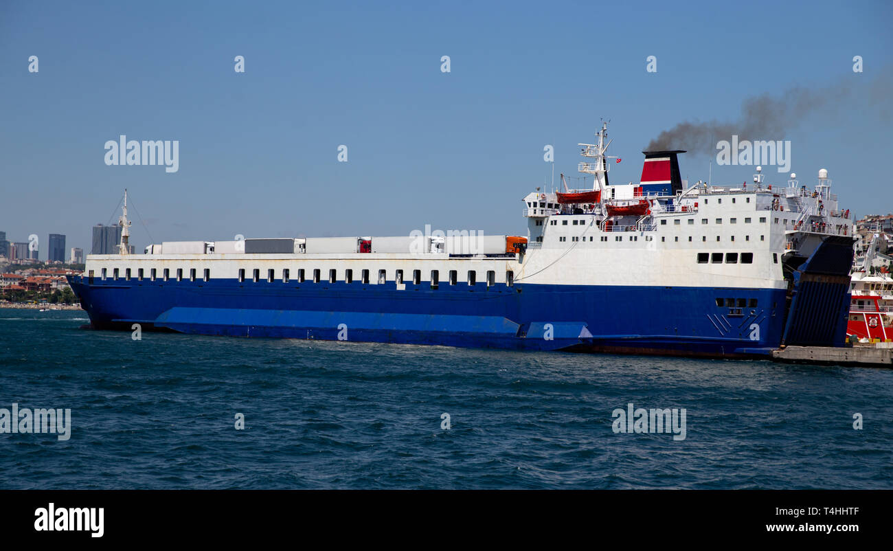 Roro Ship is loading in a Port Stock Photo - Alamy
