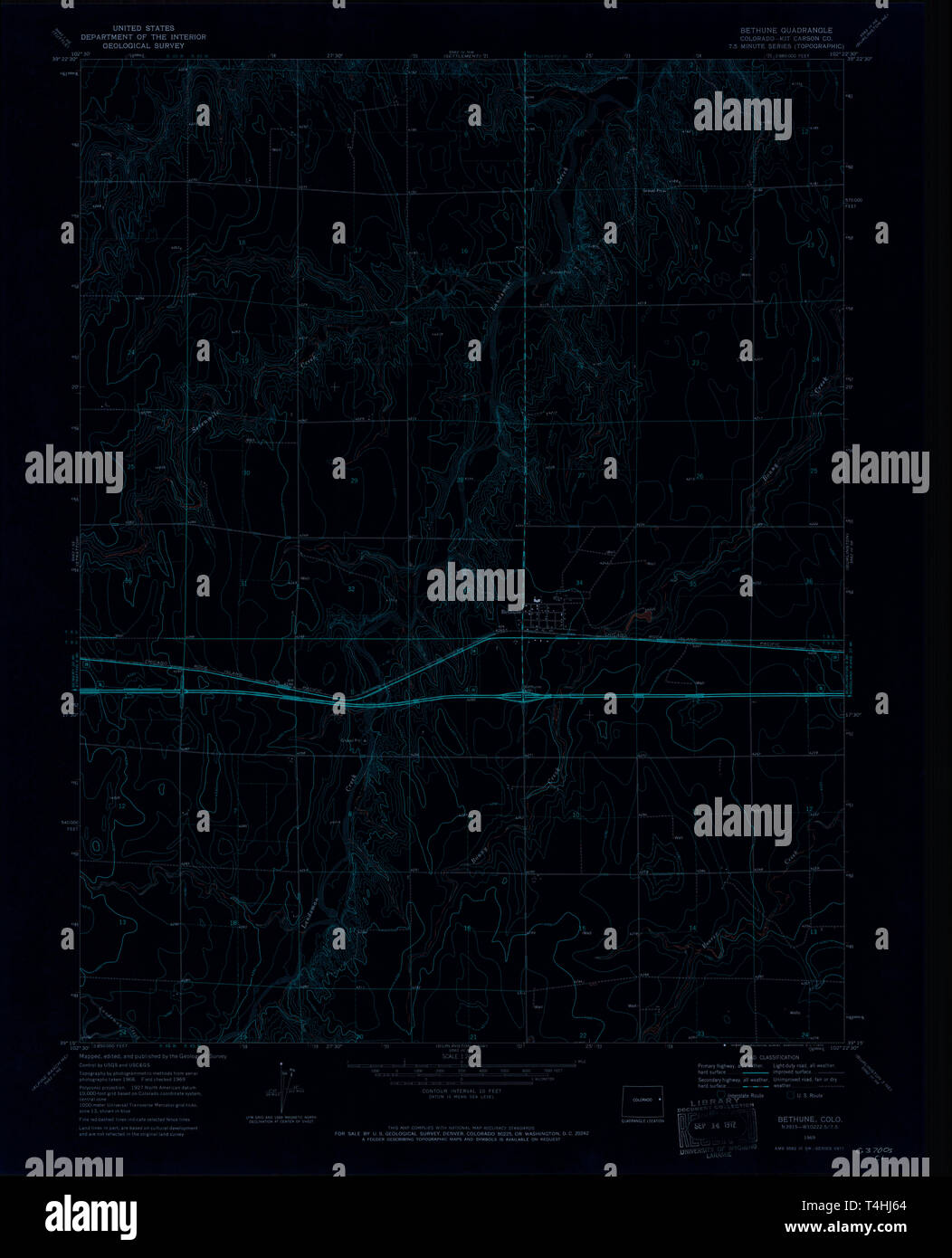 USGS TOPO Map Colorado CO Bethune 400381 1969 24000 Inverted ...