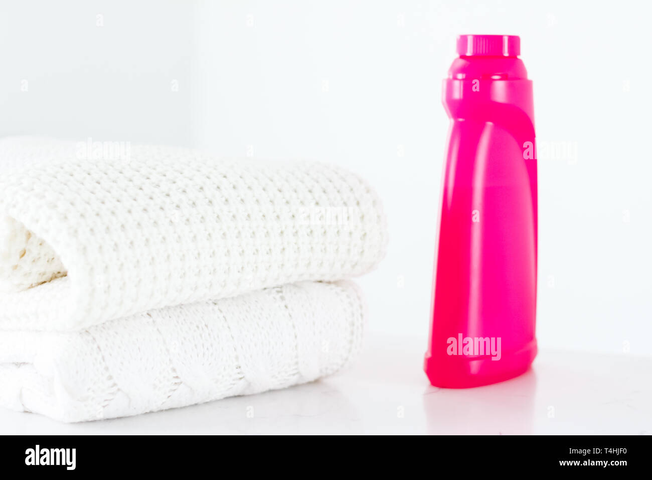 Housekeeping, fabric textures and handmade knitwear concept - Warm ...