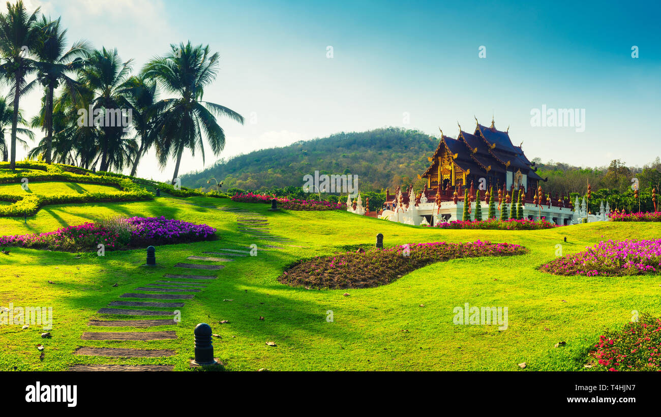 Thailand temple on background amazing nature landscape in Royal ...