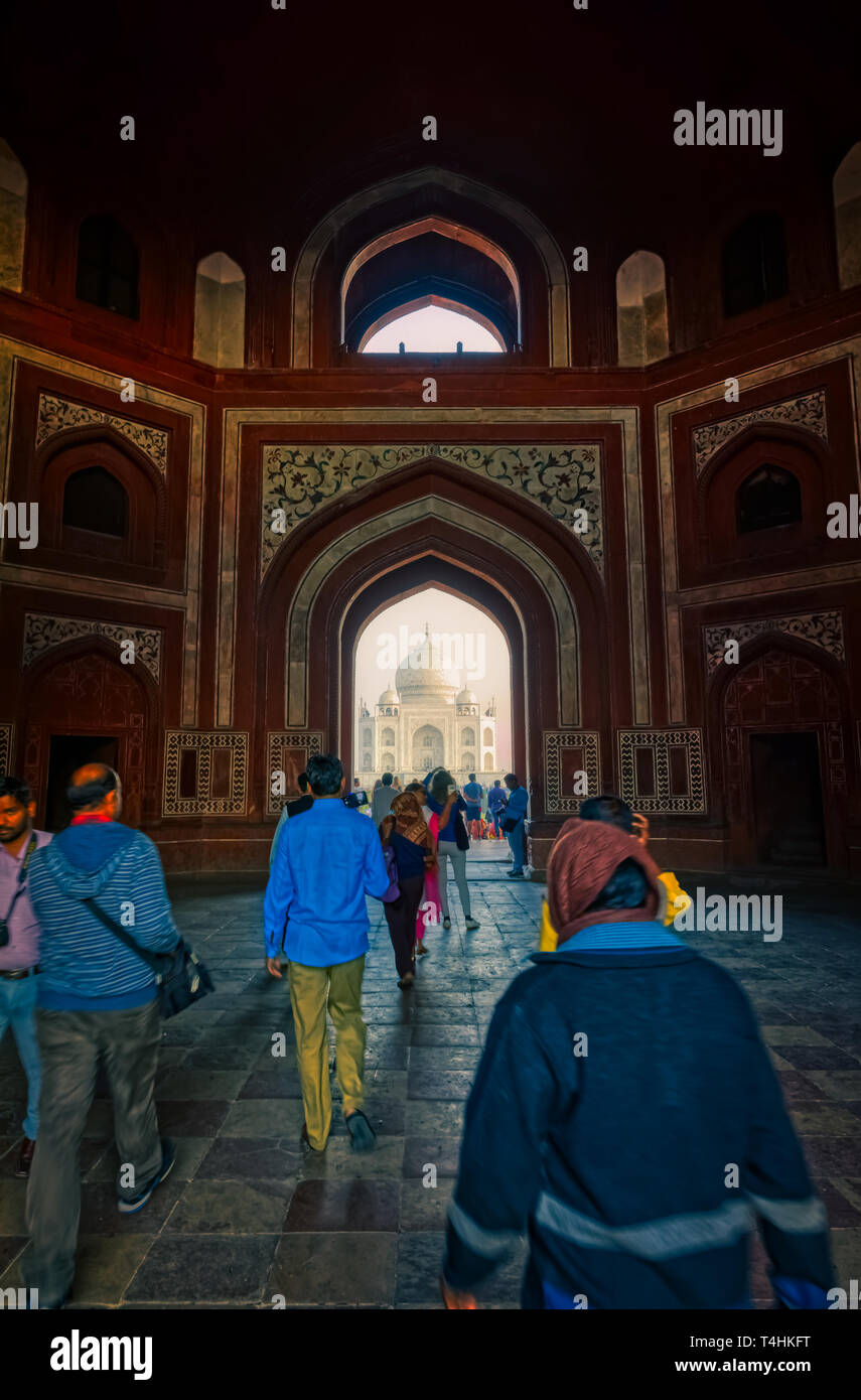 The Taj Mahal entrance, India Stock Photo - Alamy
