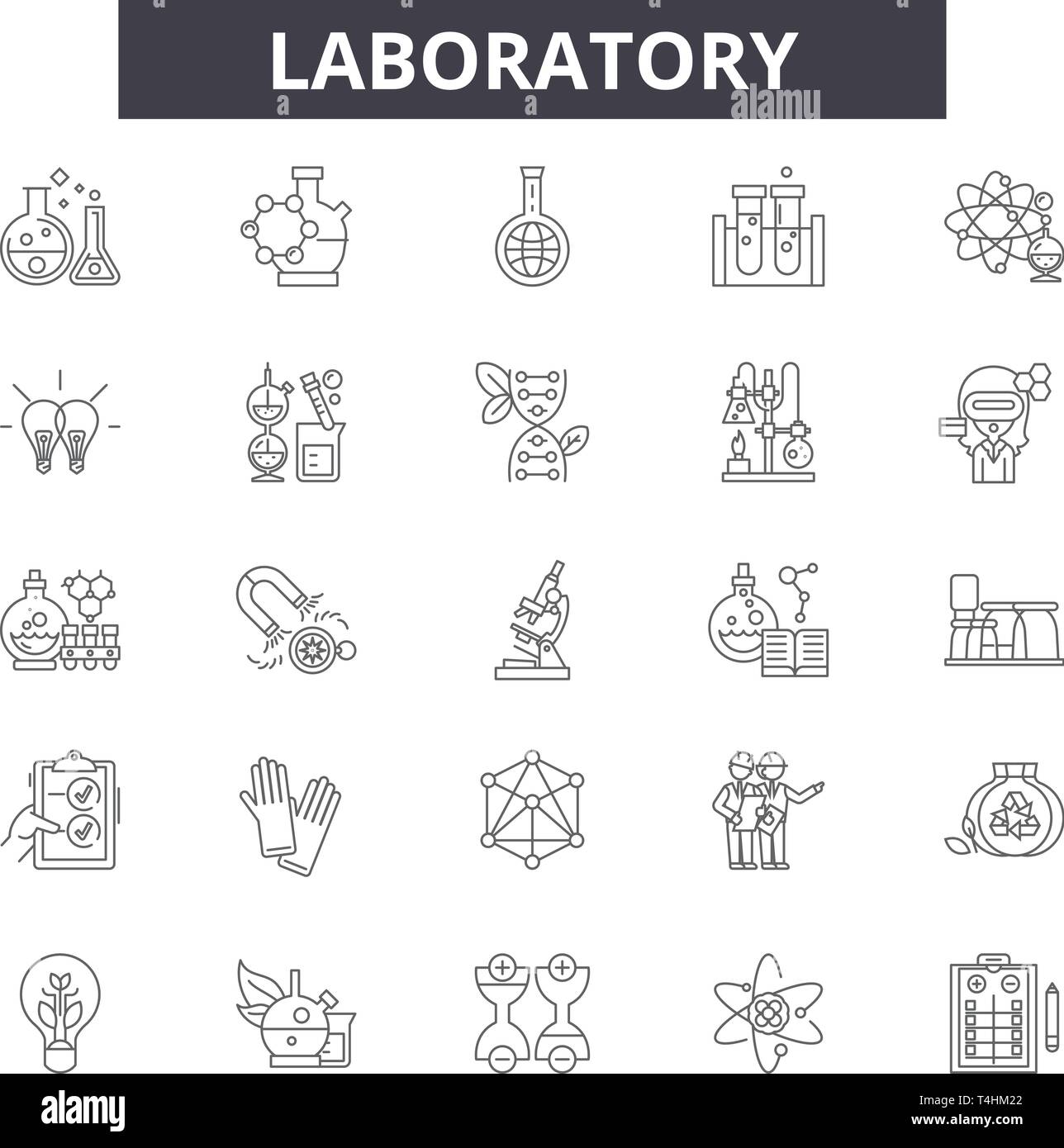 Laboratory line icons, signs set, vector. Laboratory outline concept ... Laboratory line icons, signs set, vector. Laboratory outline concept ...