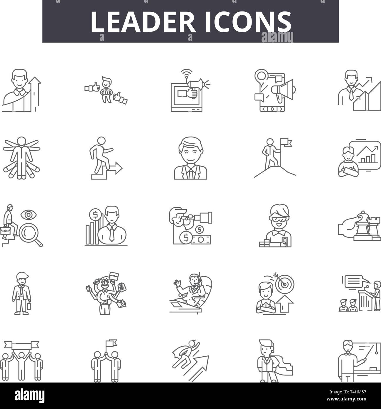 Leader line icons, signs set, vector. Leader outline concept ...