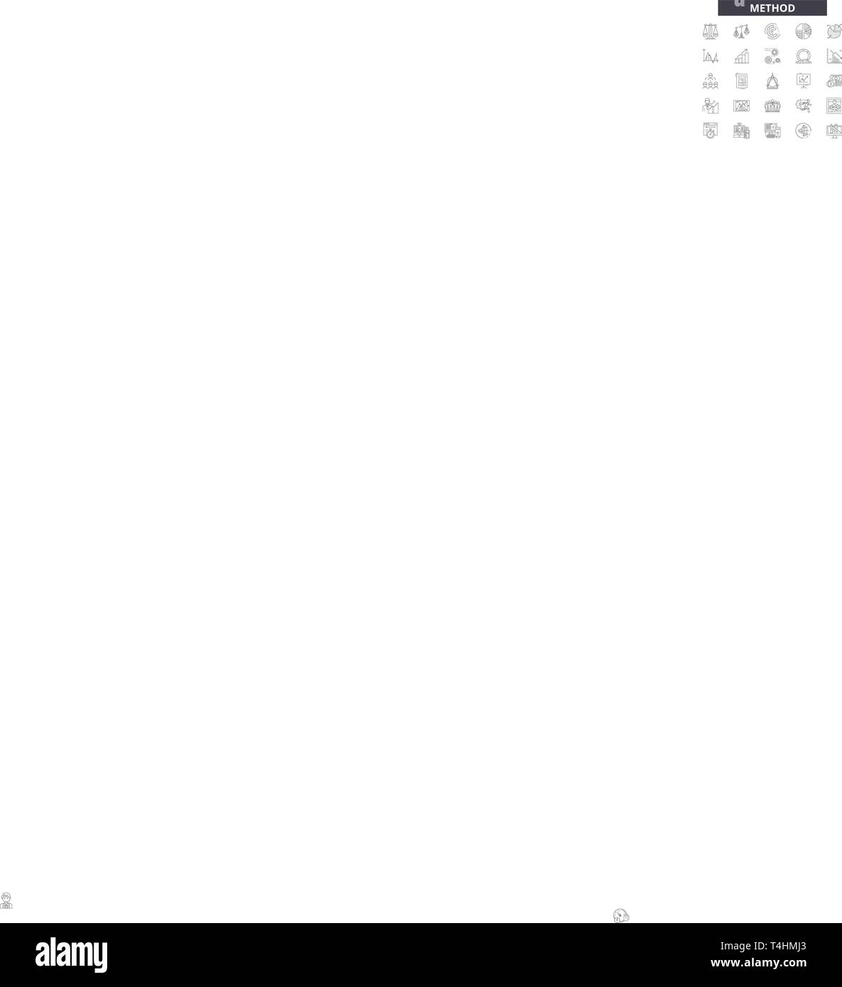 Method line icons, signs set, vector. Method outline concept ...