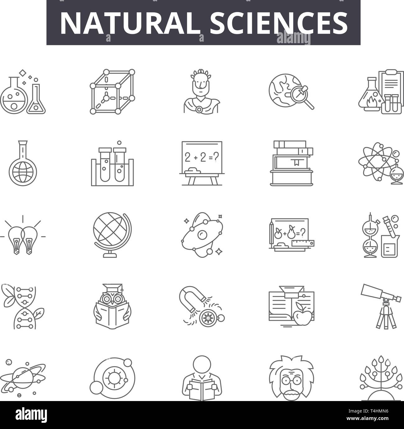 Natural sciences line icons, signs set, vector. Natural sciences ...