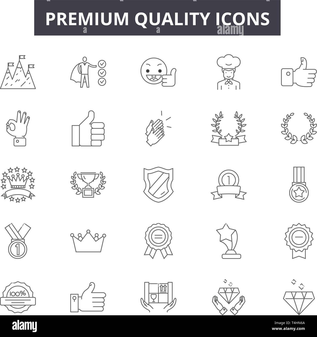 Premium quality line icons, signs set, vector. Premium quality outline ...