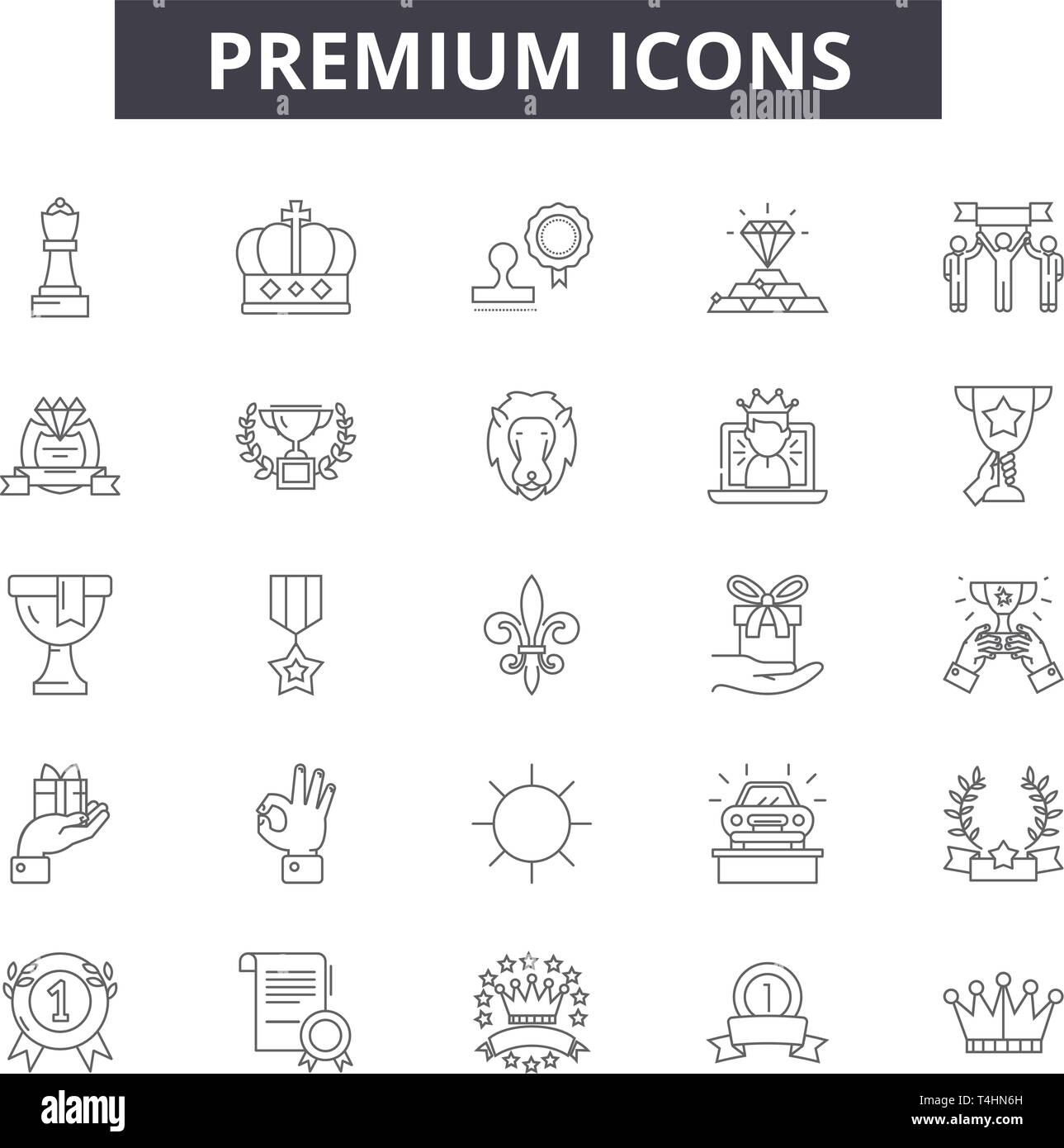 Premium line icons, signs set, vector. Premium outline concept ...