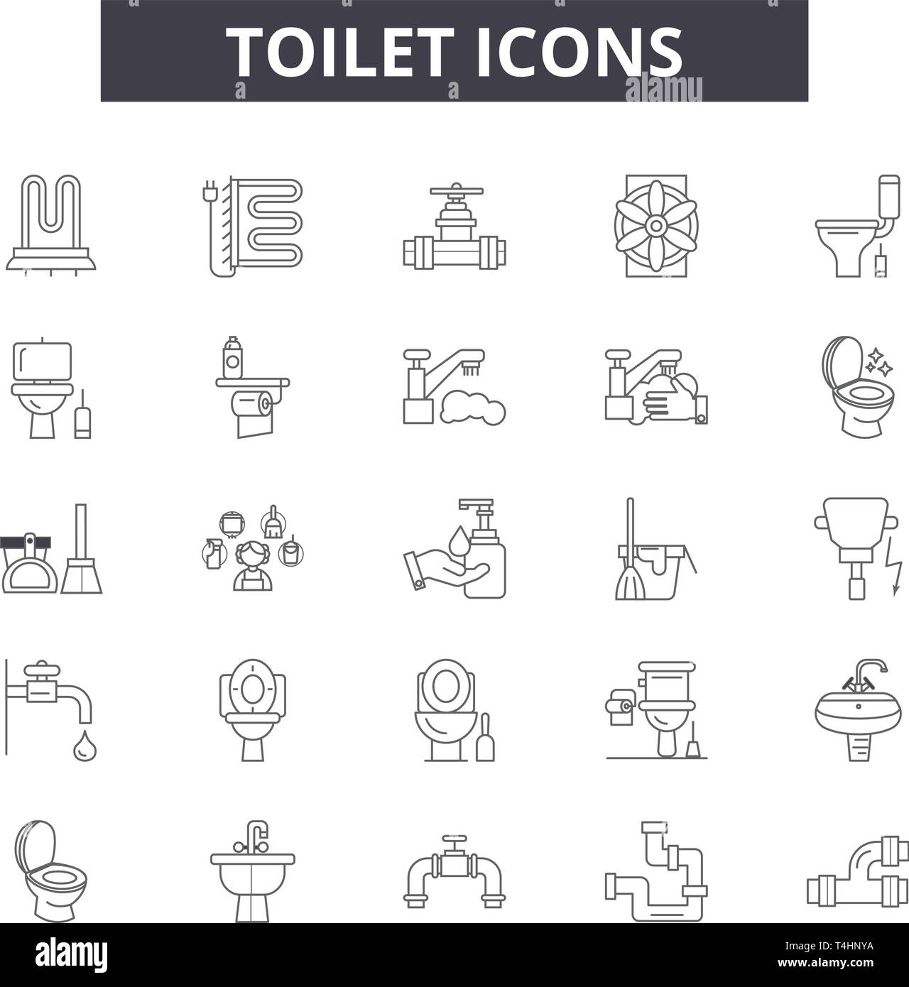 Wc toilet icons set women wc signs for restroom hi-res stock ...
