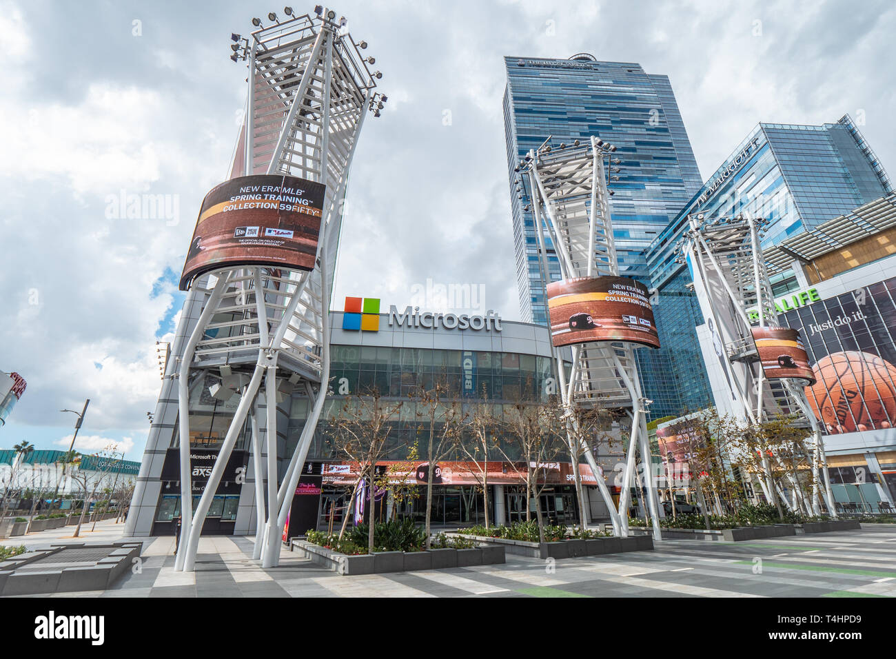 Microsoft Plaza at Downtown Los Angeles - CALIFORNIA, USA - MARCH 18 ...