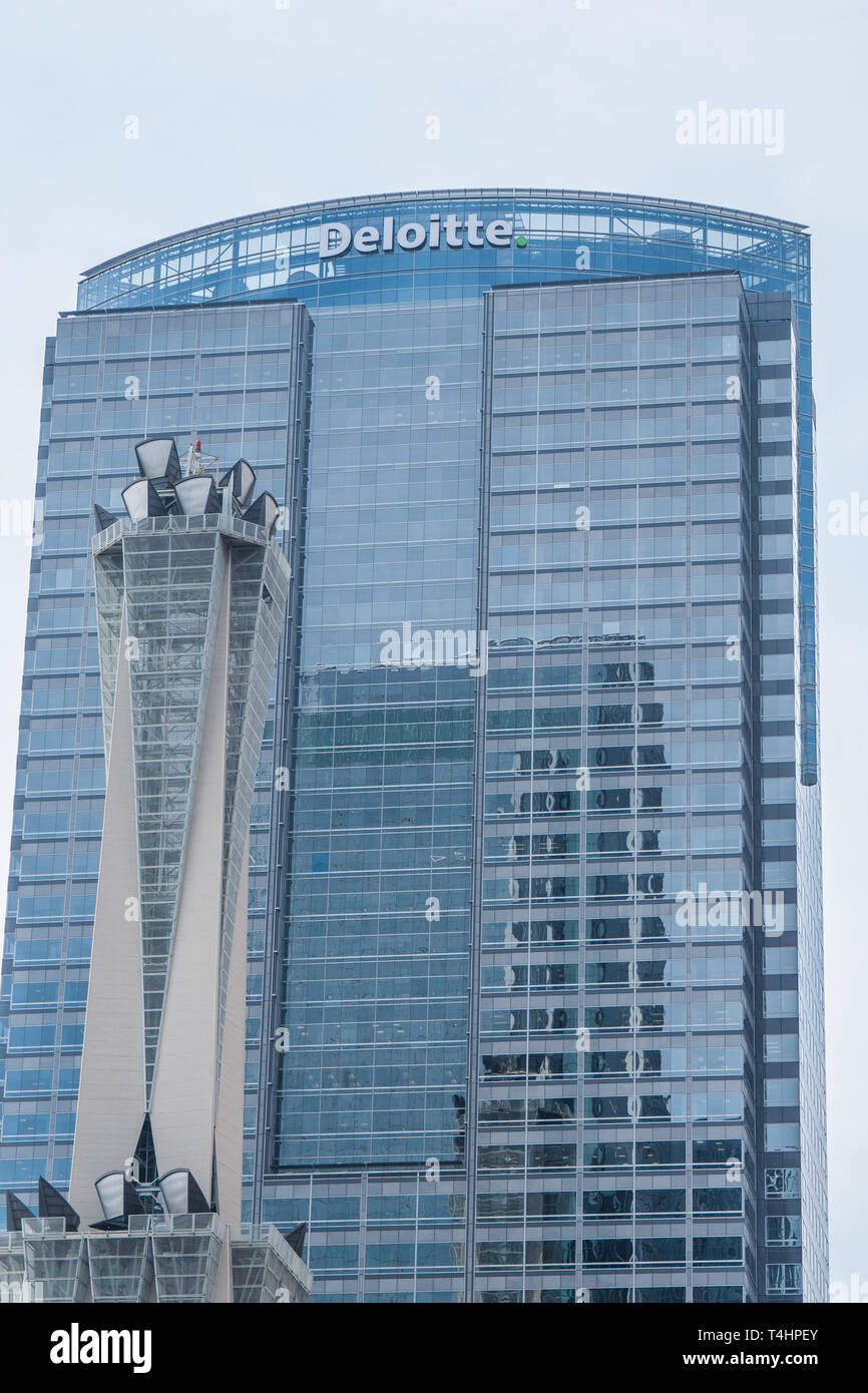 Deloitte building in Downtown Los Angeles - CALIFORNIA, USA - MARCH 18 ...