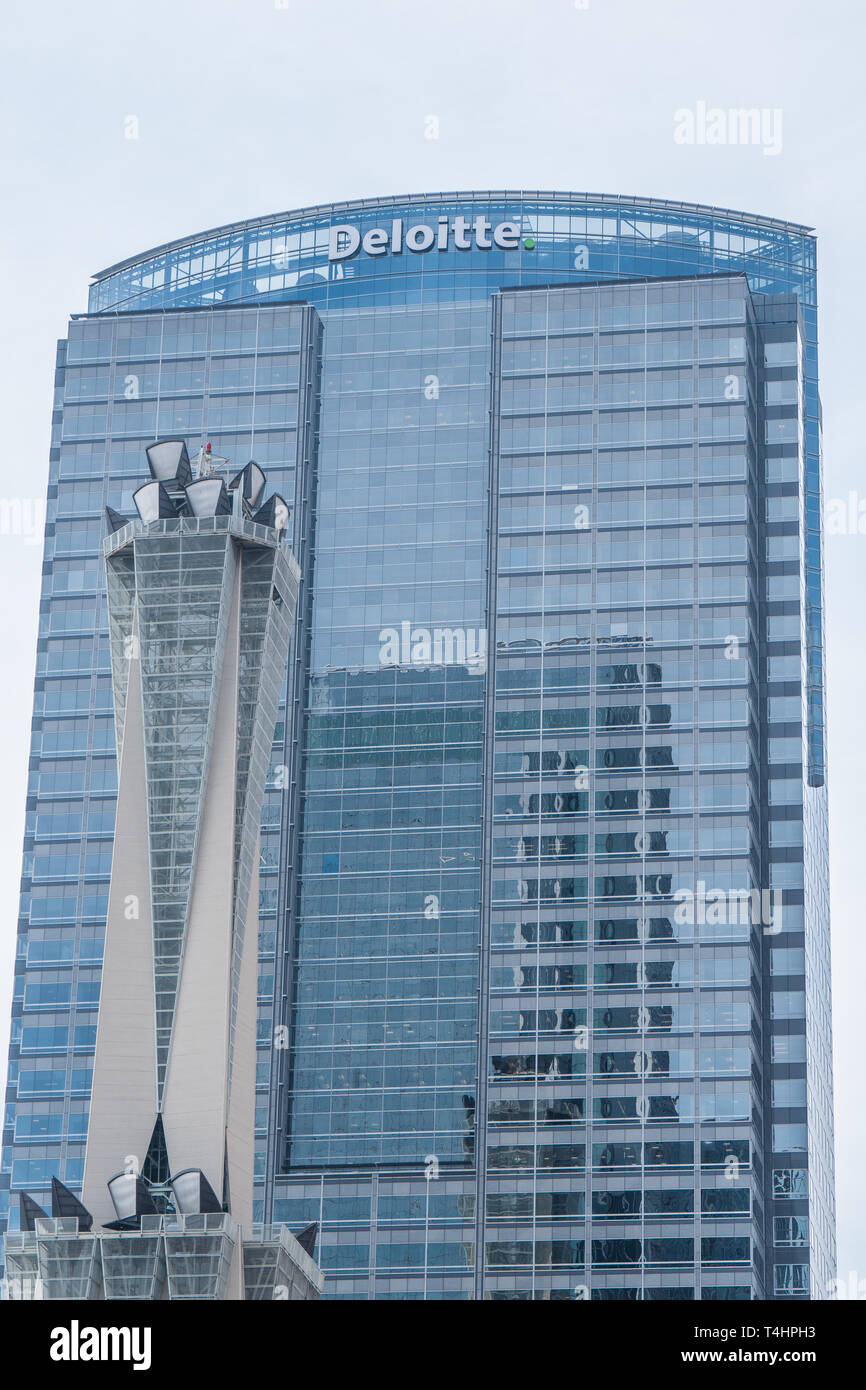 Deloitte building in Downtown Los Angeles - CALIFORNIA, USA - MARCH 18 ...