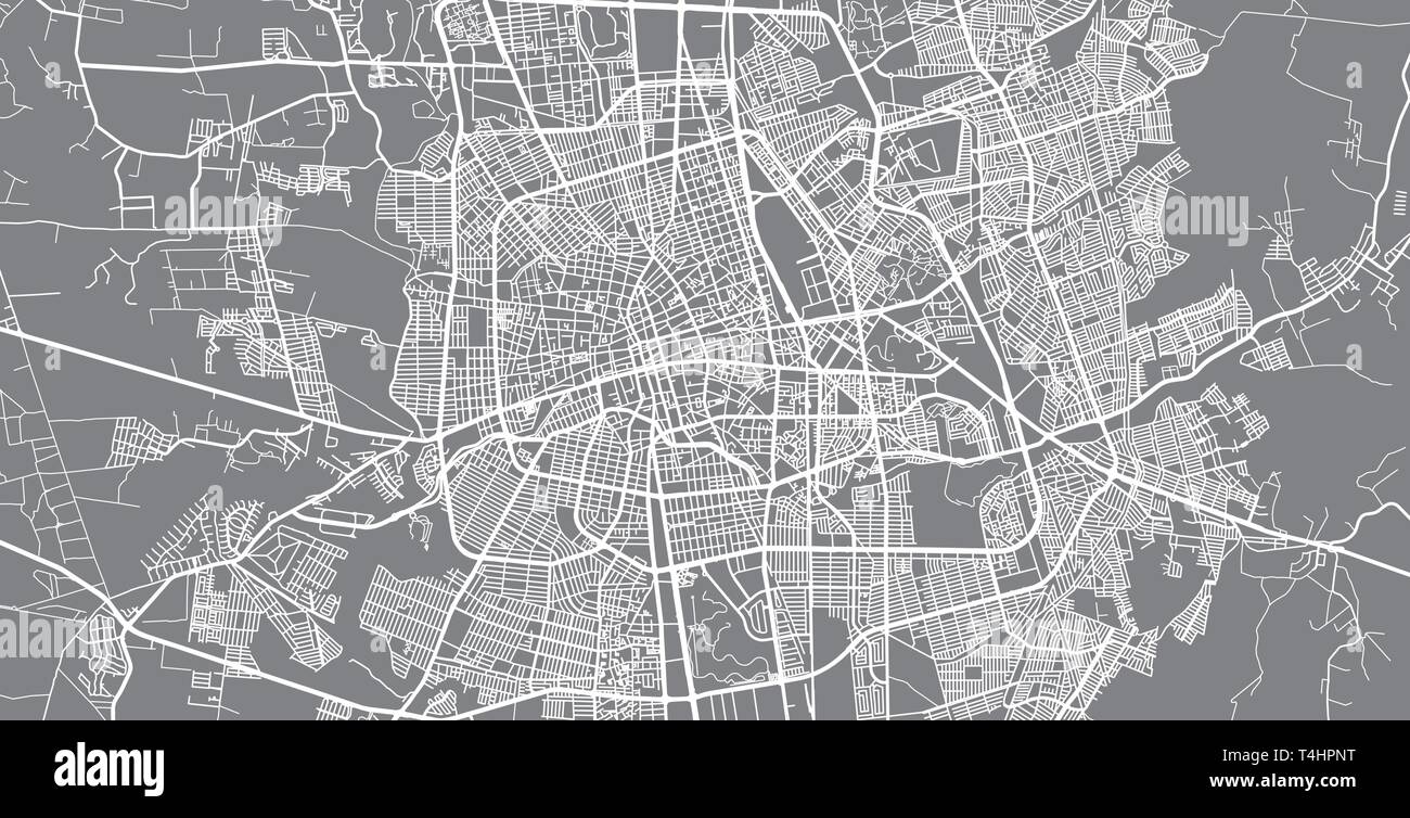 Urban vector city map of Aguascalientes, Mexico Stock Vector Image ...