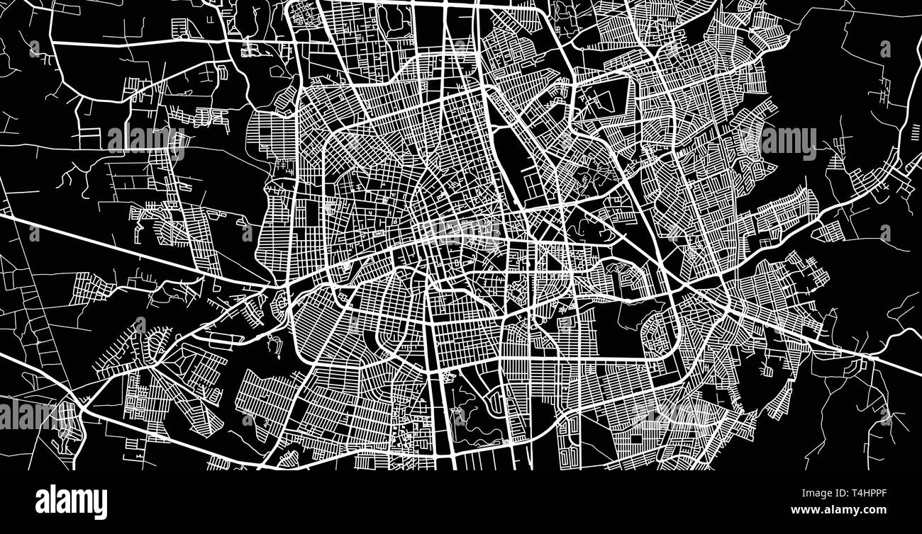 Urban vector city map of Aguascalientes, Mexico Stock Vector Image ...