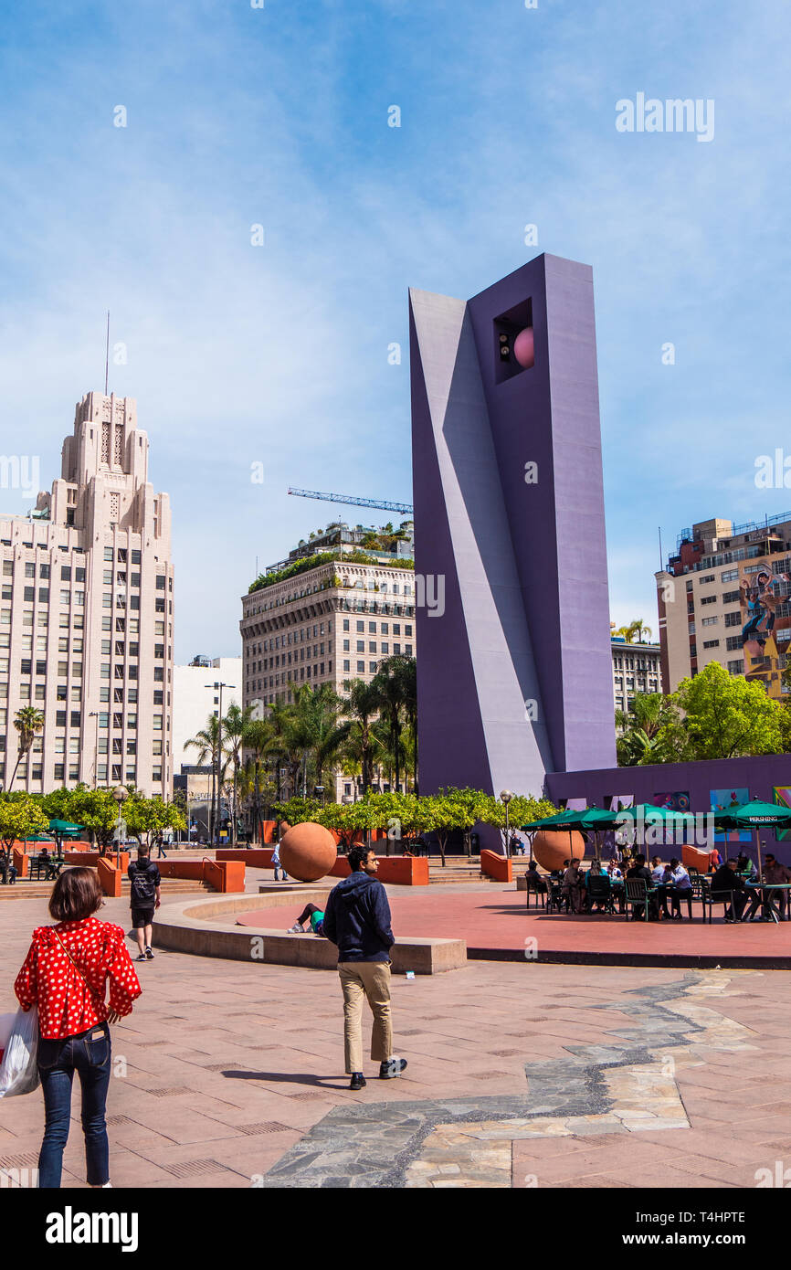 Pershing Square Park Los Angeles Downtown - CALIFORNIA, USA - MARCH 18 ...