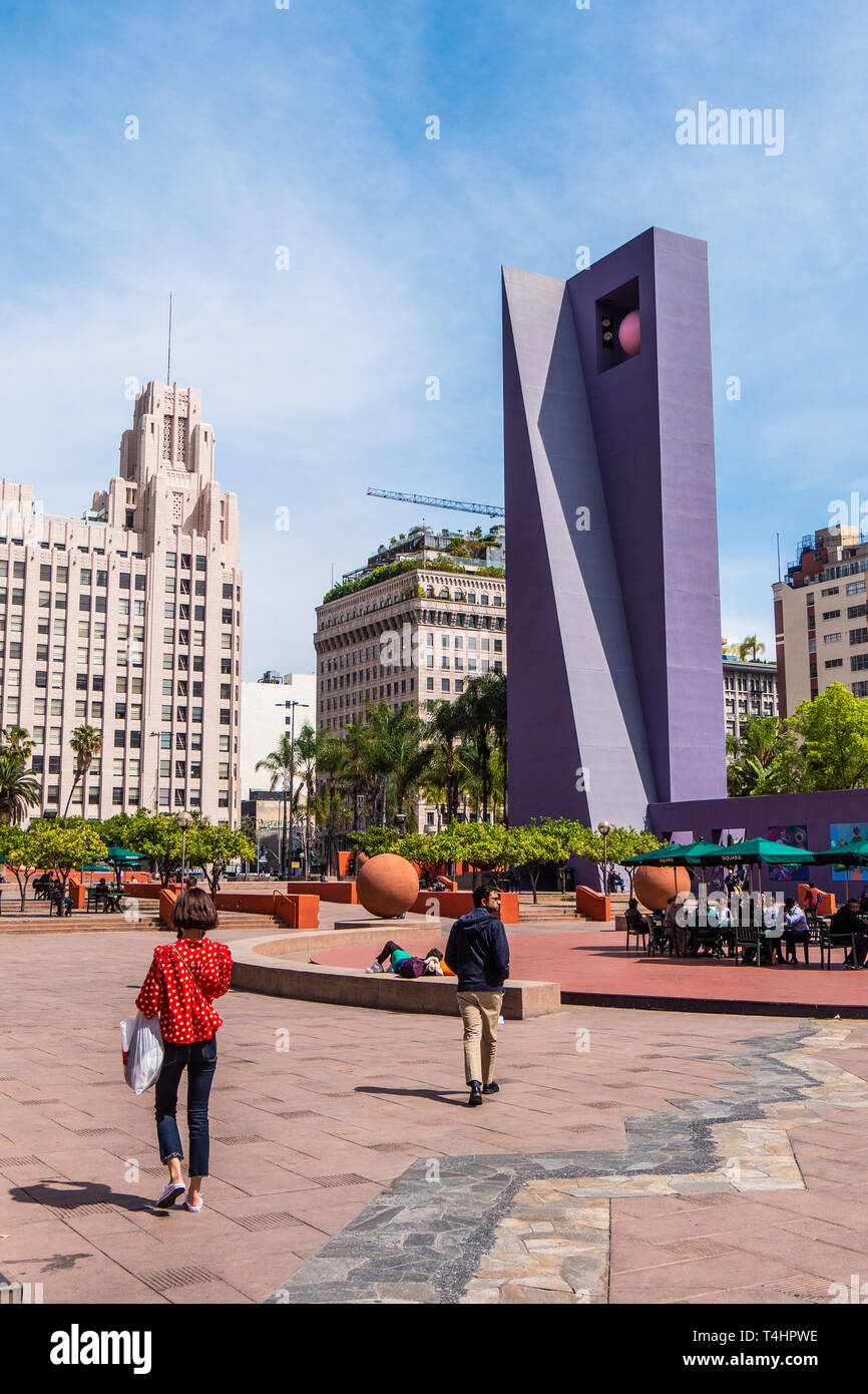 Pershing Square Park Los Angeles Downtown - CALIFORNIA, USA - MARCH 18 ...