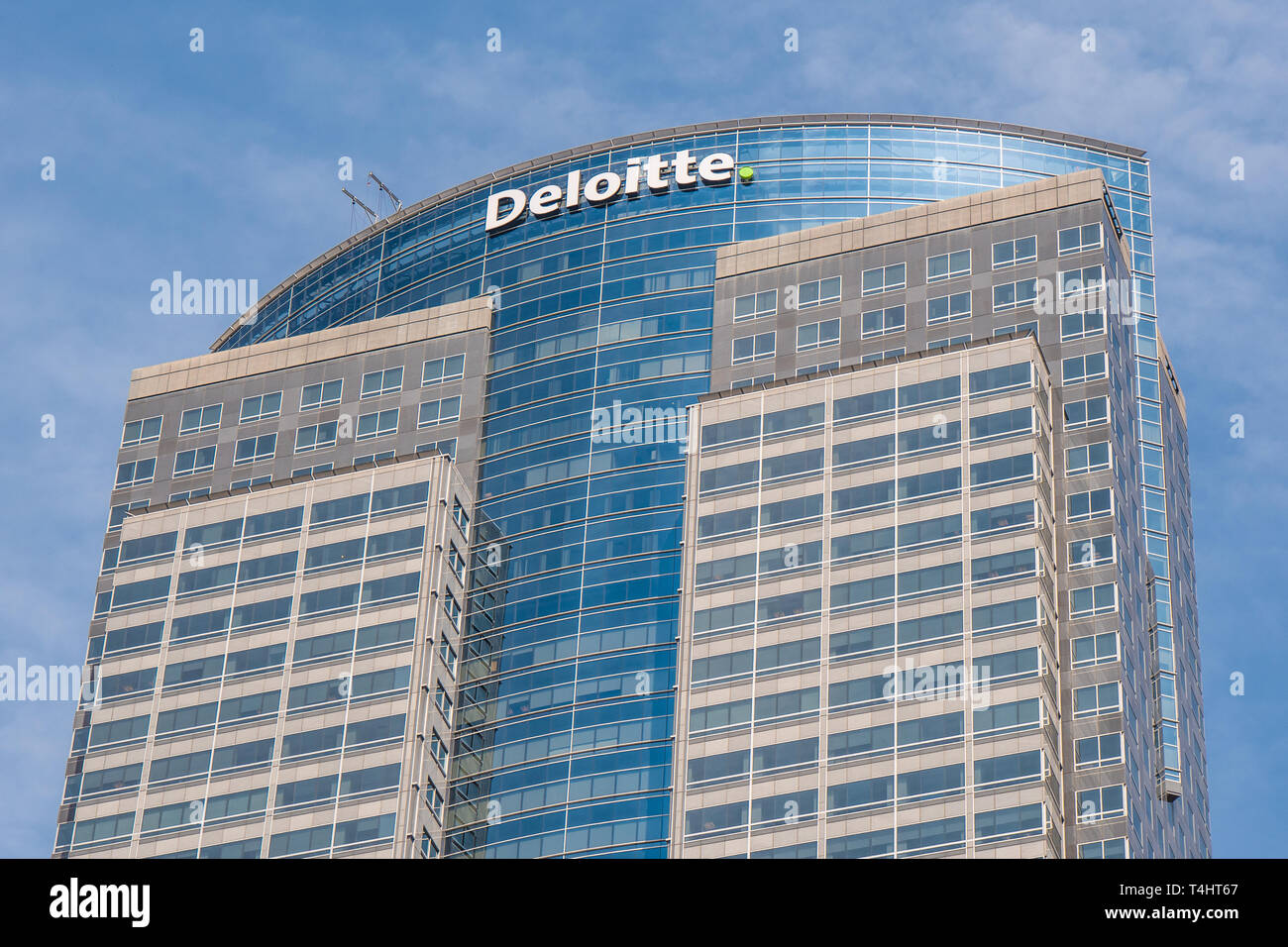 Deloitte building in Downtown Los Angeles - CALIFORNIA, USA - MARCH 18 ...