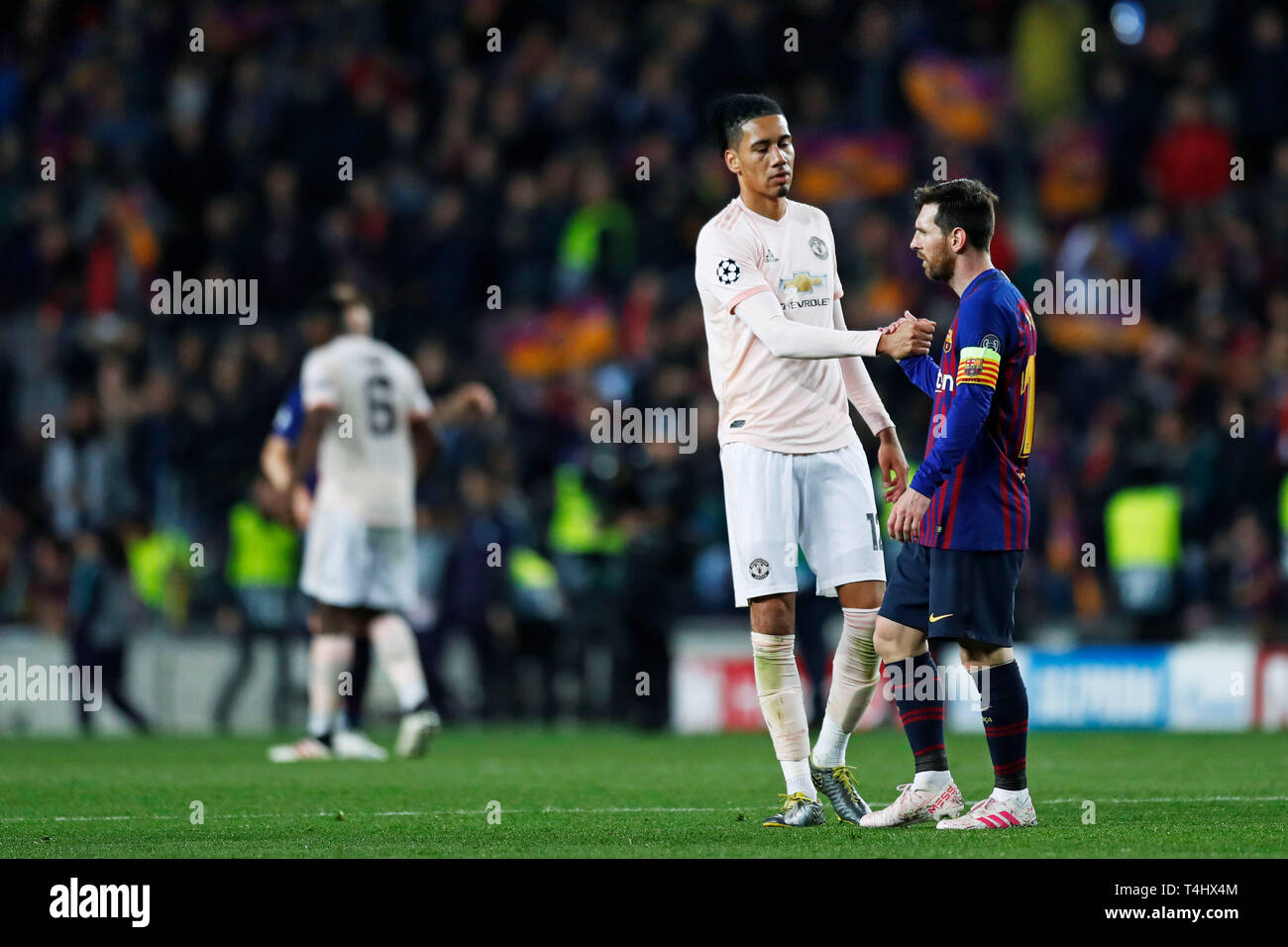 Barcelona, Spain. Credit: D. 16th Apr, 2019. Chris Smalling (Man.U ...