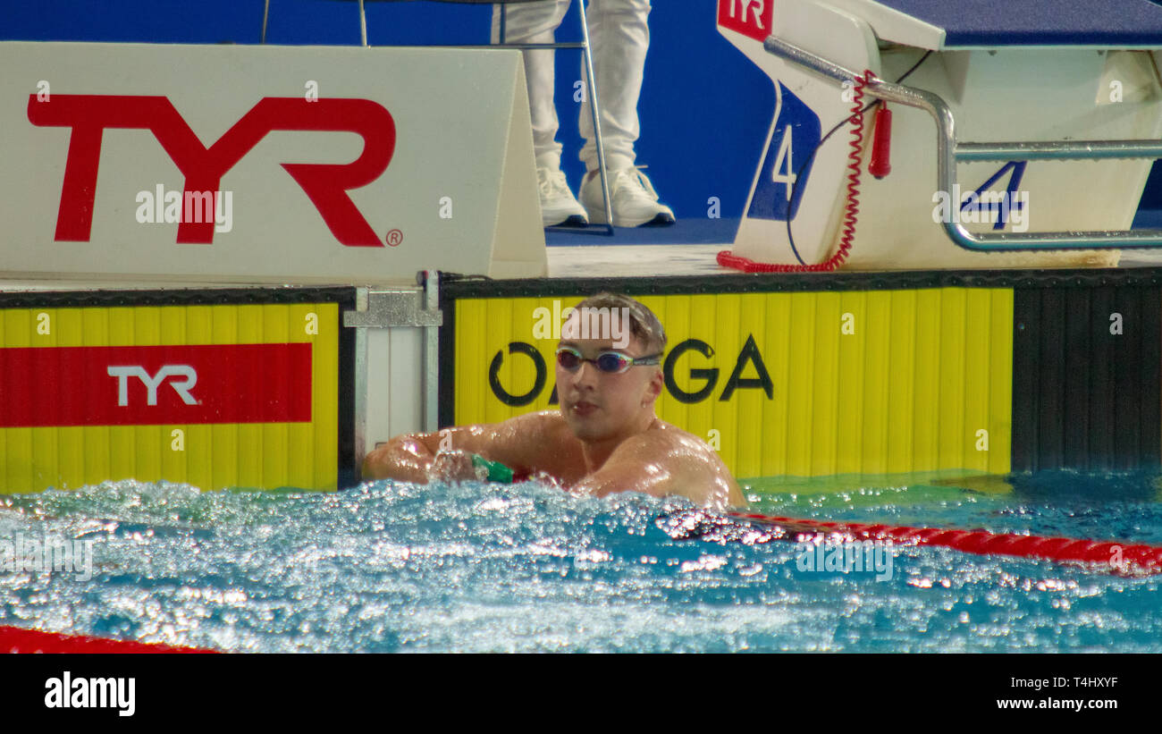 Daniel Jervis (Swansea University) reacts after winning the men's open ...