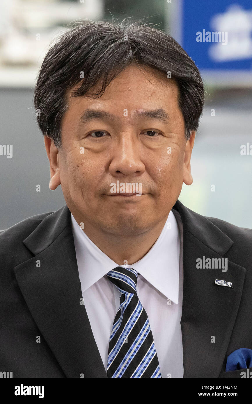 Tokyo, Japan. 17th Apr, 2019. Yukio Edano leader of The Constitutional ...