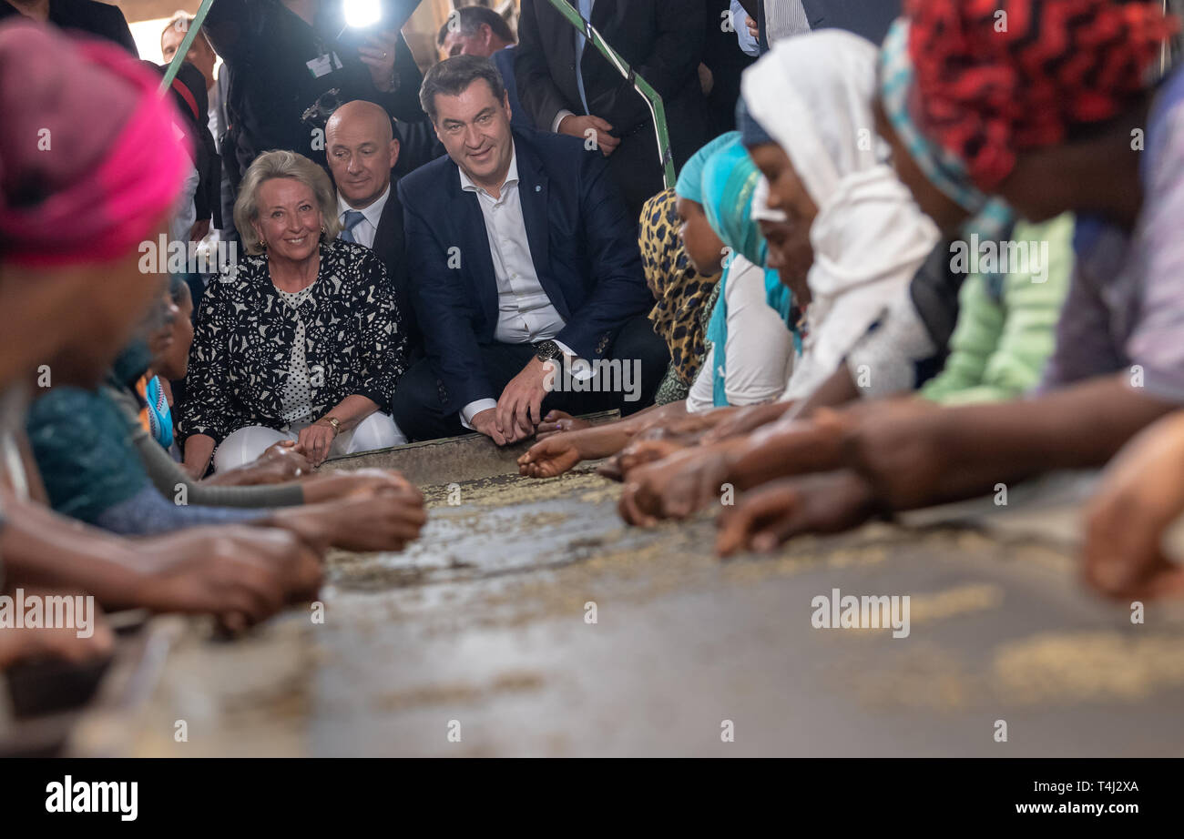 Addis Abeba, Ethiopia. 17th Apr, 2019. Markus Söder (CSU), Prime ...