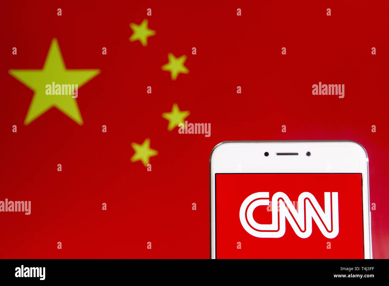 April 6, 2019 - Hong Kong - In this photo illustration a American news ...