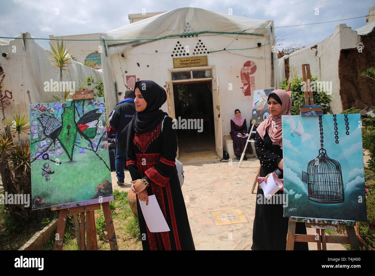 April 17, 2019 - Gaza City, The Gaza Strip, Palestine - Village of arts ...