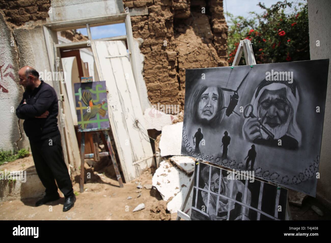 April 17, 2019 - Gaza City, The Gaza Strip, Palestine - Village of arts ...