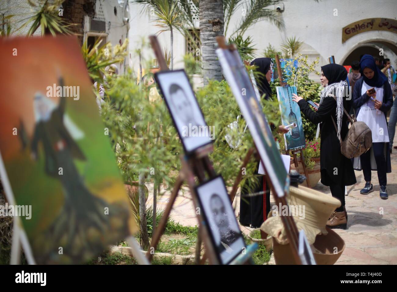 April 17, 2019 - Gaza City, The Gaza Strip, Palestine - Village of arts ...