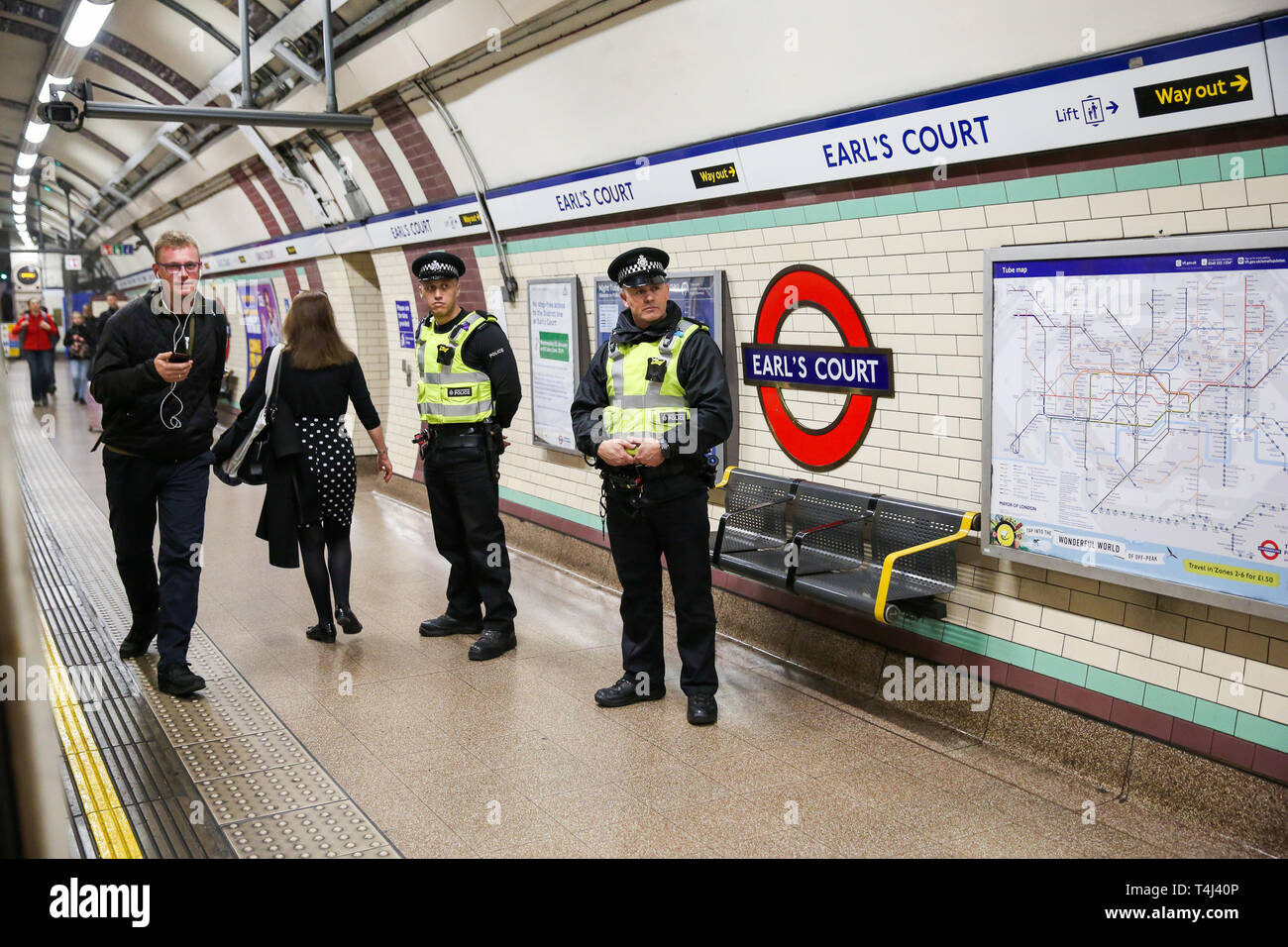 London Underground, UK. 17th Apr, 2019. British Transport Police ...