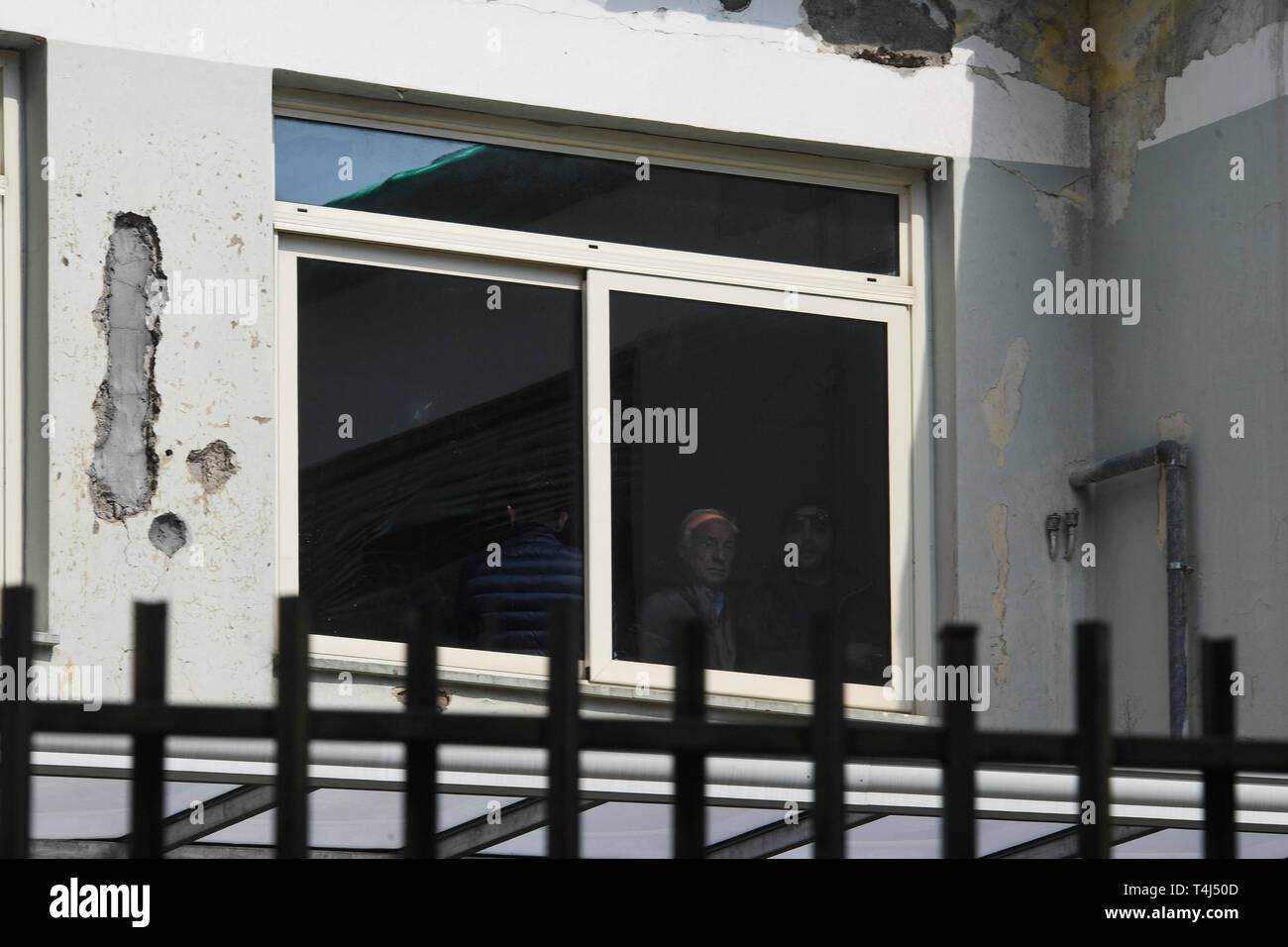 Santa Anastasia, a Vesuvian village, with the collapsed interior wall ...