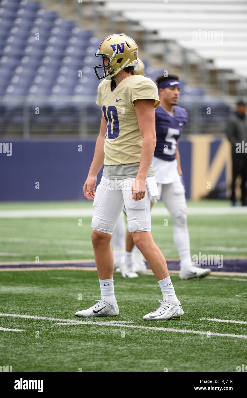 Seattle, WA, USA. 17th Apr, 2019. UW quaterback JACOB EASON (10 ...