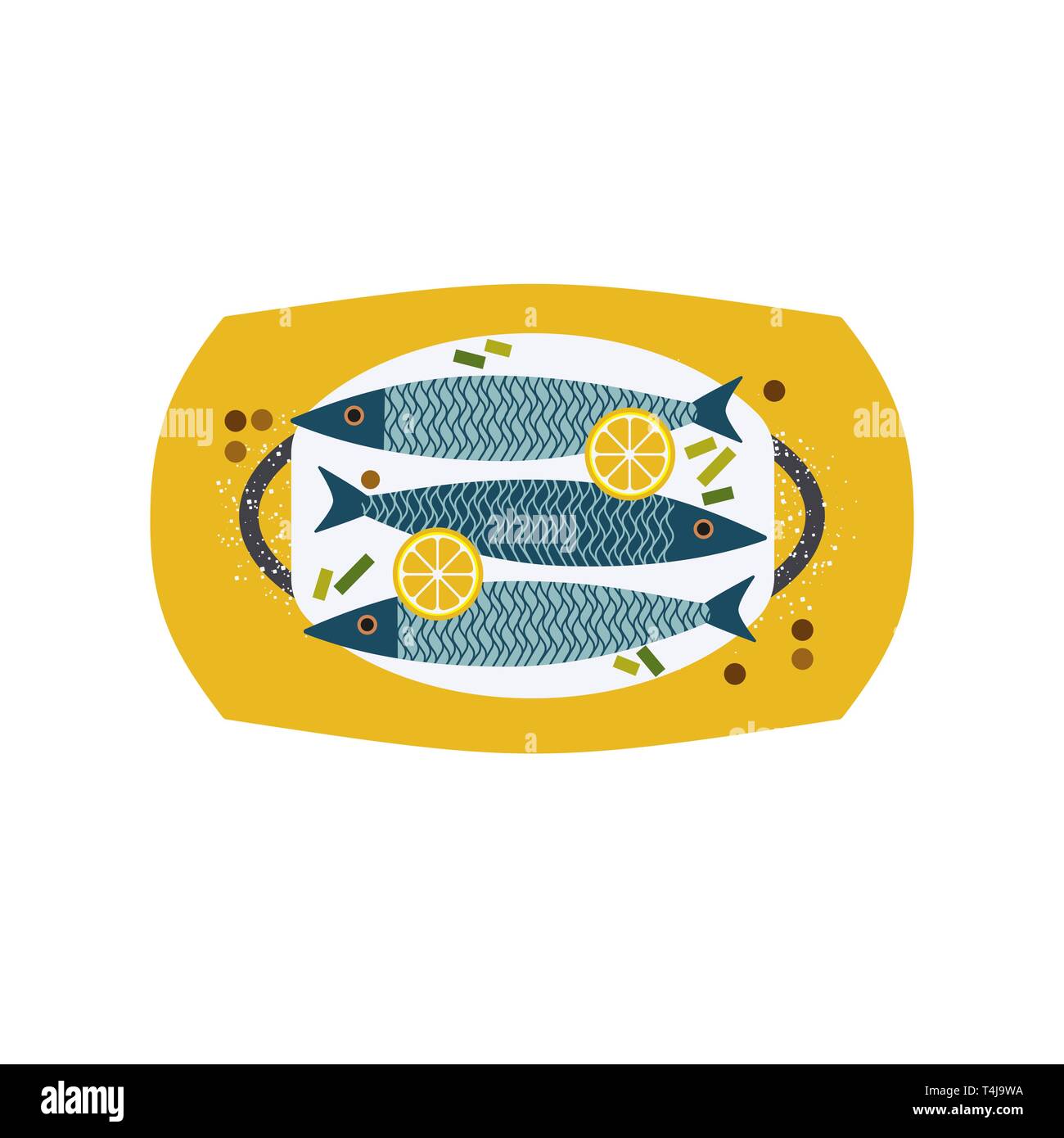 Flat hand drawn vector color seafood icon Stock Vector Image & Art - Alamy