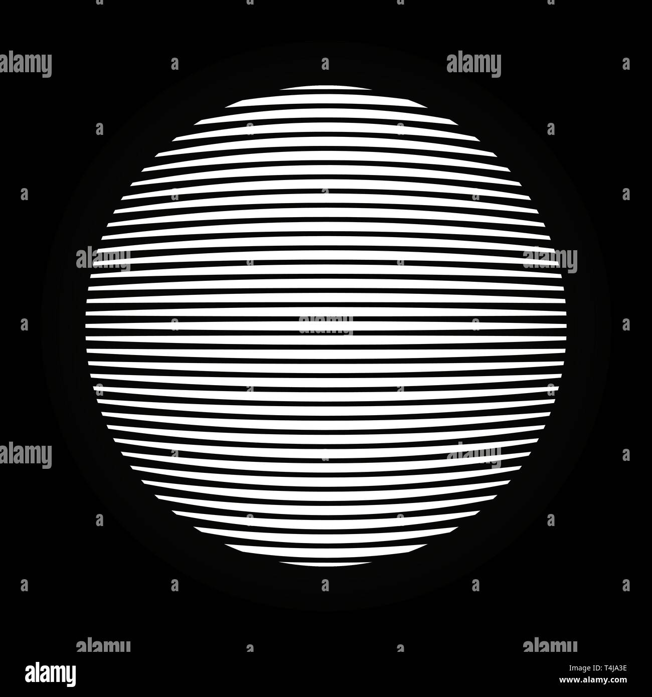 Circle of parallel white lines on a black background Stock Vector Image ...